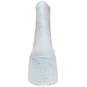 YRU | Shoes | Yru Krush Platform Boots In White Glitter | Poshmark
